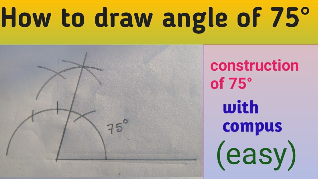 how to draw angle of 75°//Drawing an angle of 75° with compus\\75°কোণ ...