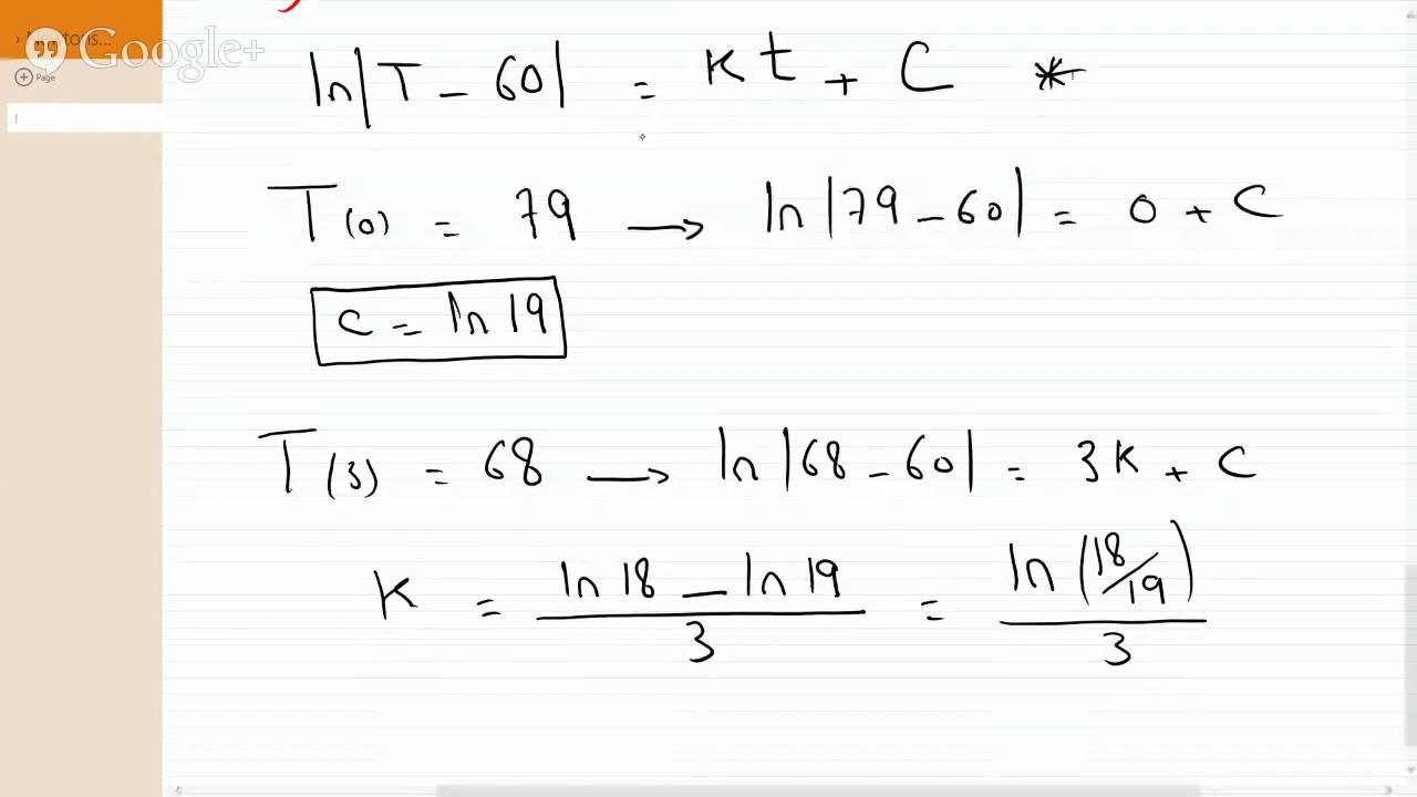 Differential Equation Newton's Law of Cooling - YouTube