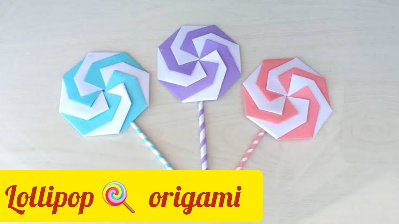 lollipop 🍭 origami easy | chocolate origami easy | How to make lollipop ...