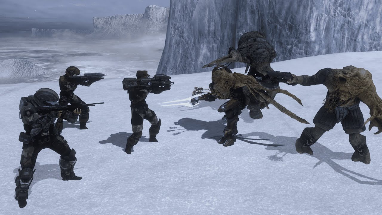 Halo 3 NPC Battle - UNSC Vs. The Flood - YouTube