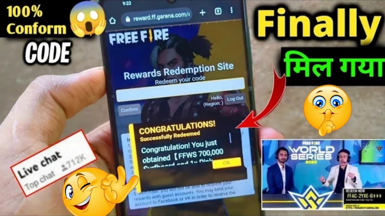 FREE FIRE REDEEM CODE GIVEAWAY | REDEEM CODE FREE FIRE TODAY | FF ...