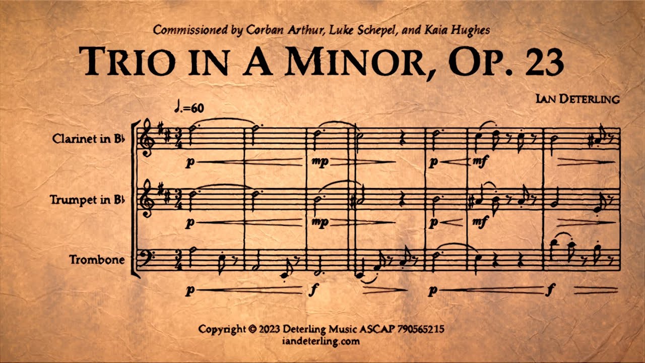 Trio for Clarinet, Trumpet, and Trombone in A Minor, Op. 23 - YouTube