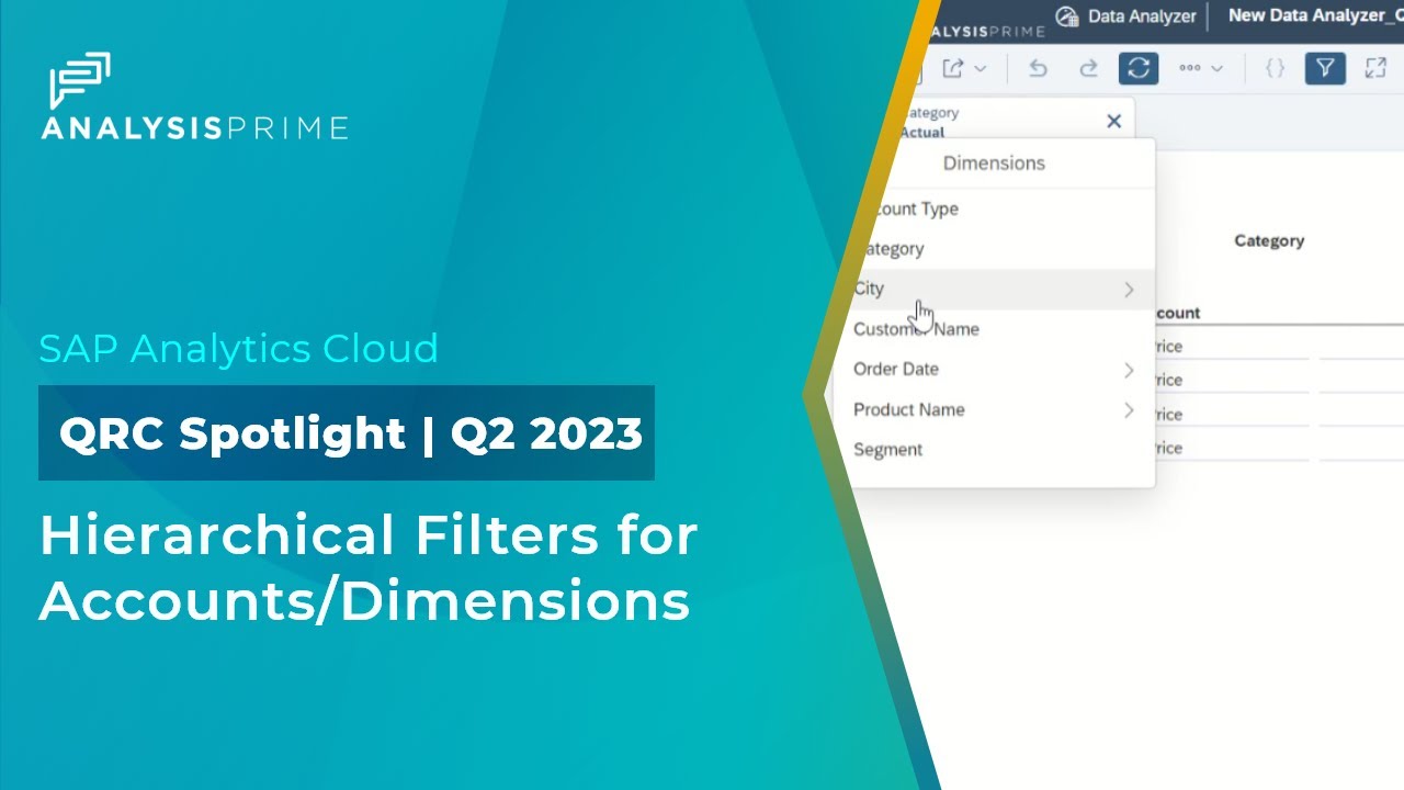 Data Analyzer - Show Hierarchies on Filters dropdown for accounts ...