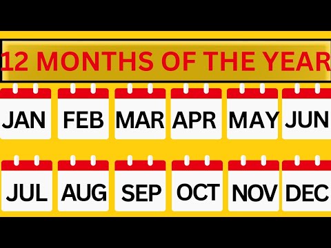 Months of the year with Spellings/12 months name/January to December ...
