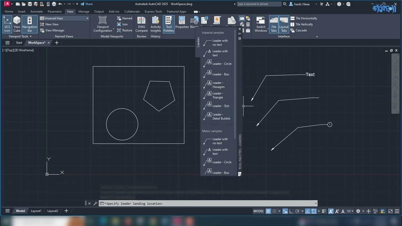 Multileader from Palette Tool in AutoCAD | Gobeshona - YouTube