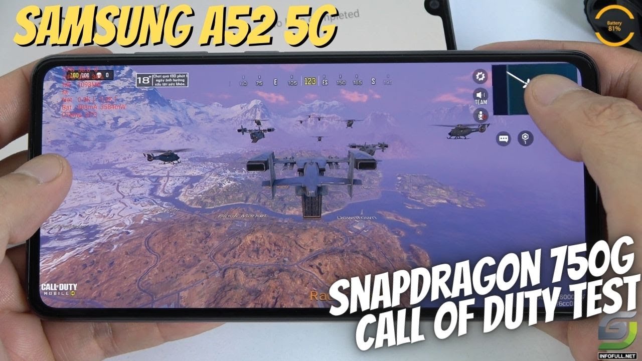 Samsung Galaxy A52 5G test game Call of Duty Moible CODM - YouTube