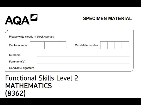 Functional Skills Maths L2 Sample Paper 1 AQA - YouTube