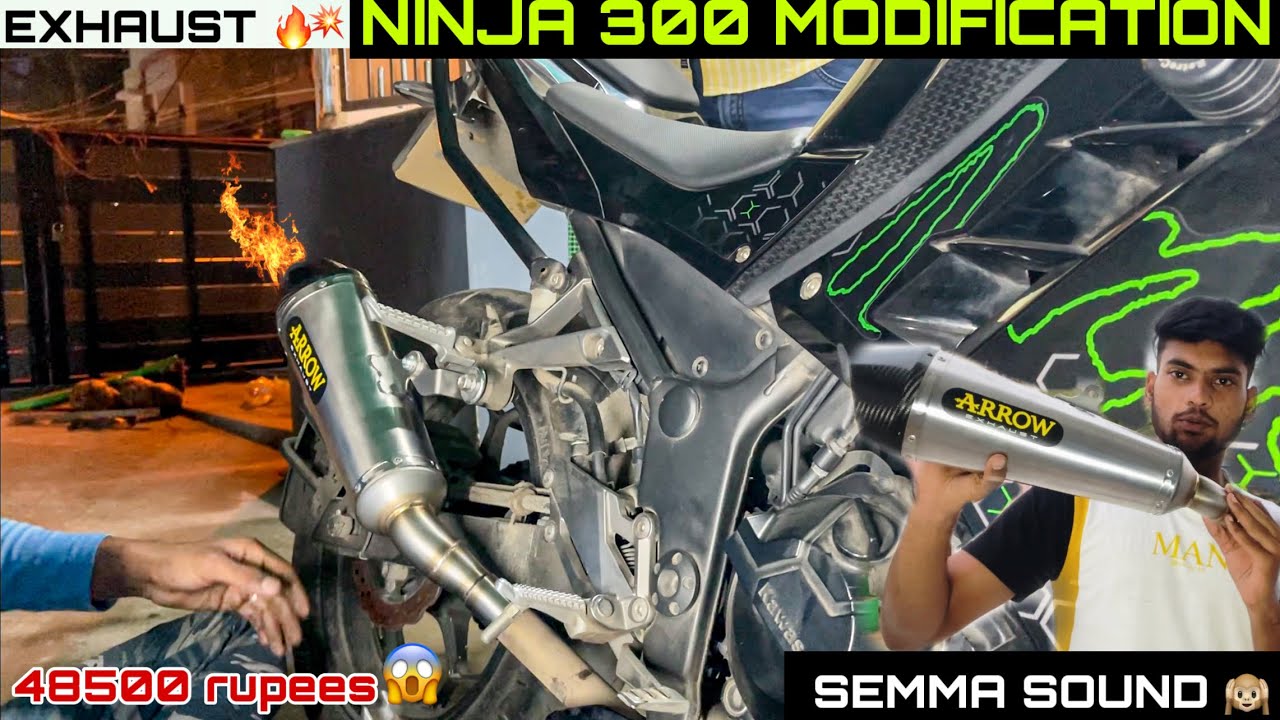 NINJA 300 changing EXHAUST 😱💥|| MODIFICATION 😳 || SEMMA SOUND 🙉🔥 ...