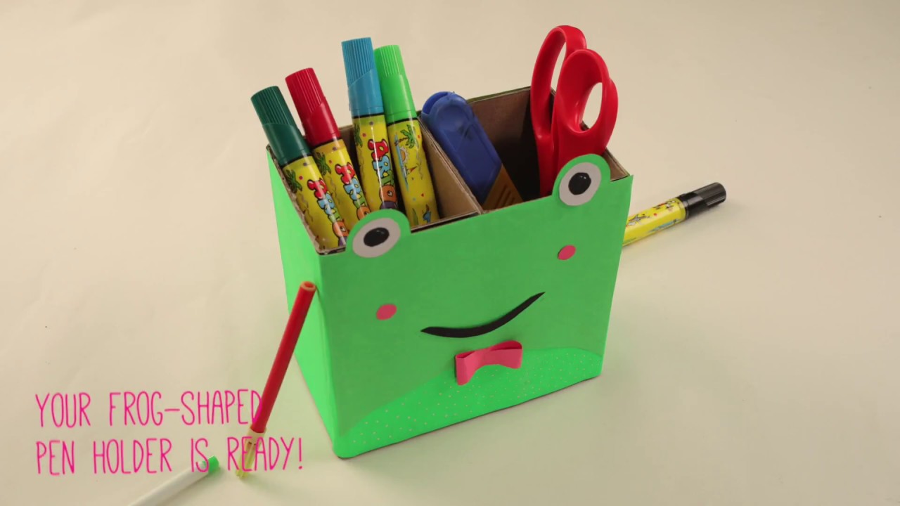 DIY- Frog Shaped Pen Holder - YouTube