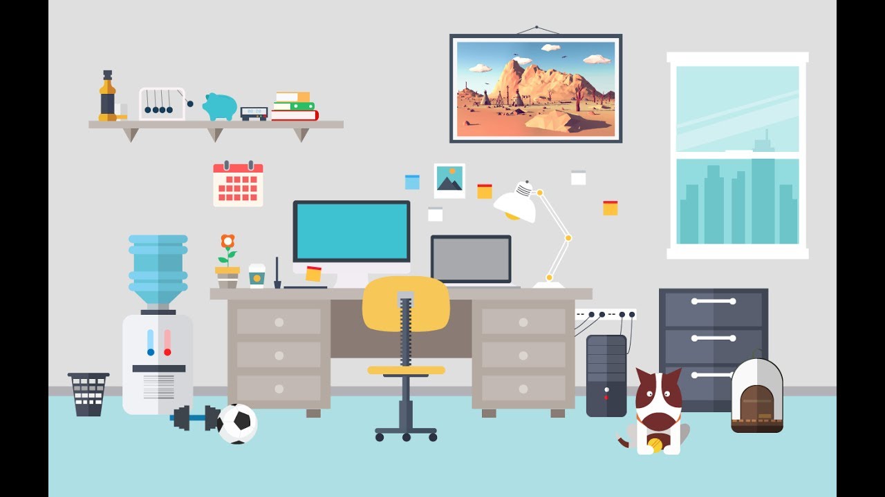Work Room, Vector flat illustration | Free Download - YouTube