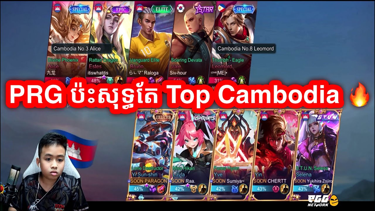 PRG ប៉ះសុទ្ធតែ Top Cambodia | Mobile Legends Khmer | Mr KH 168 - YouTube