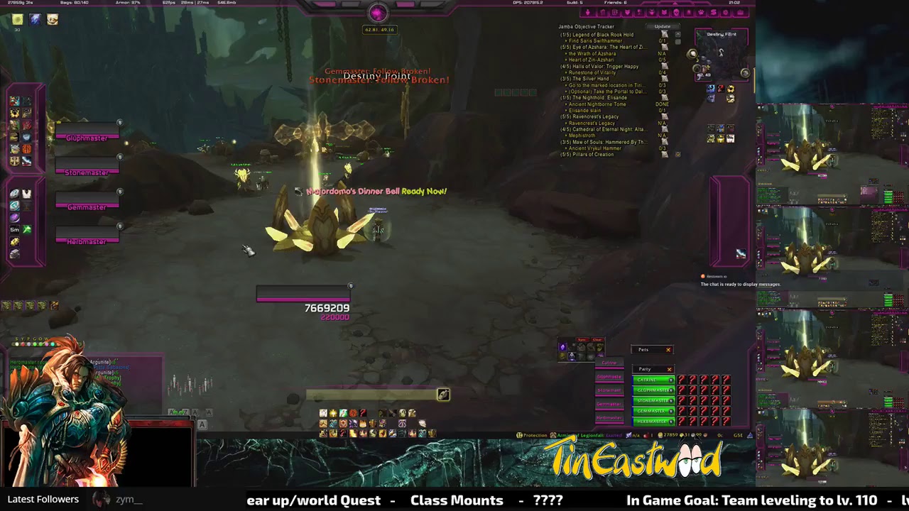 World of Warcraft Multiboxing: Legion WQ with 5 paladins - YouTube