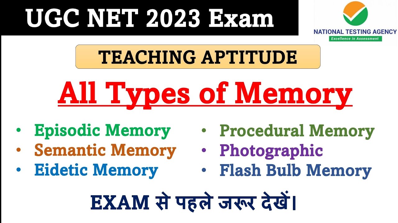 UGC NET Teaching Aptitude L Types Of Human Memory L All Types Of Memory ugc-net-teaching-aptitude-l-types-of-human-memory-l-all-types-of-memory
