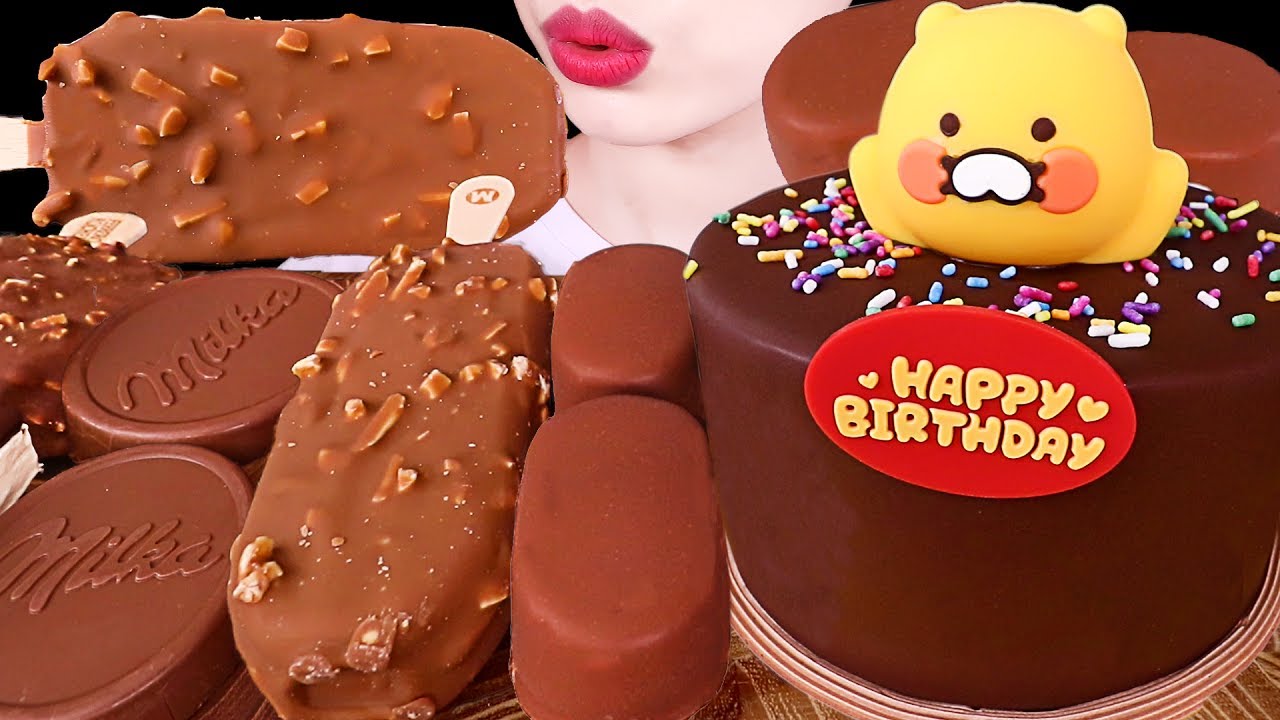 Asmr Mukbang|chocolate Party Ice Cream Milka Magnum Tico Cake 초콜릿