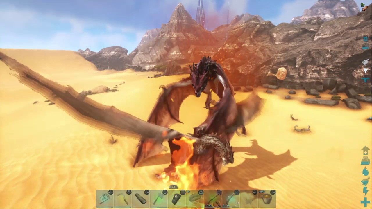 ARK: Survival Evolved PS4 Hardcore Alpha Wyvern - YouTube