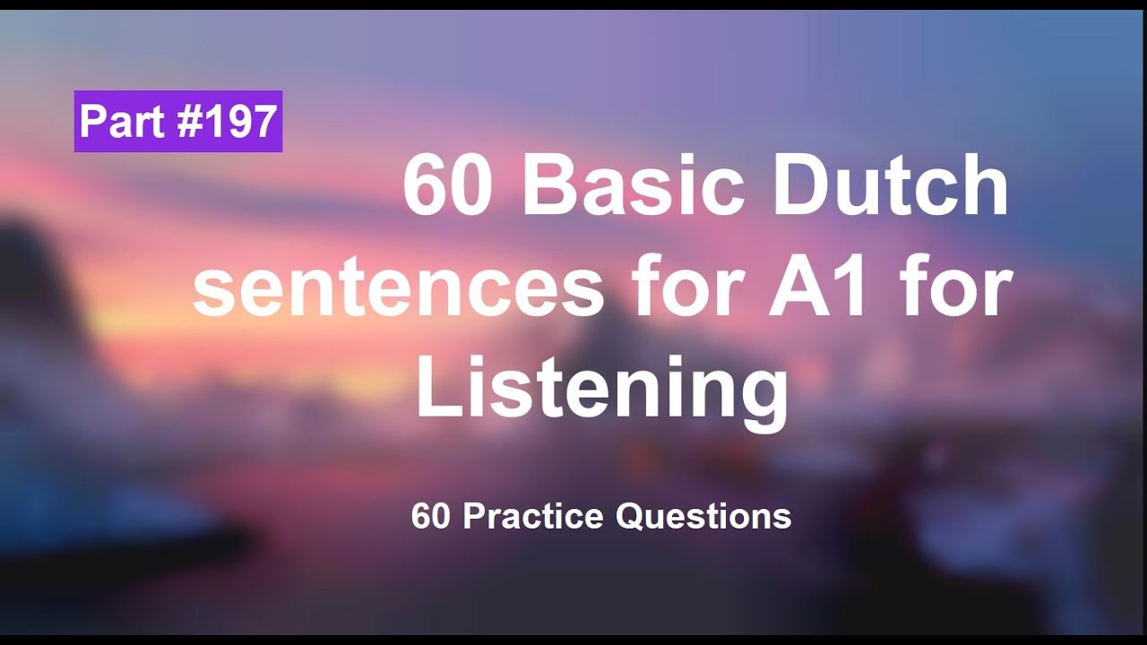 Online Dutch course part 197 – Vocabulary for beginners - YouTube