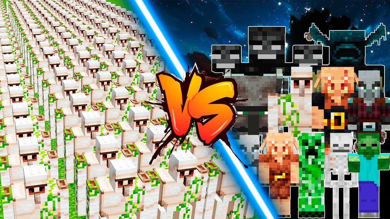 Golems vs All Mobs Minecraft x1000 | Iron Golem and every Mob In ...