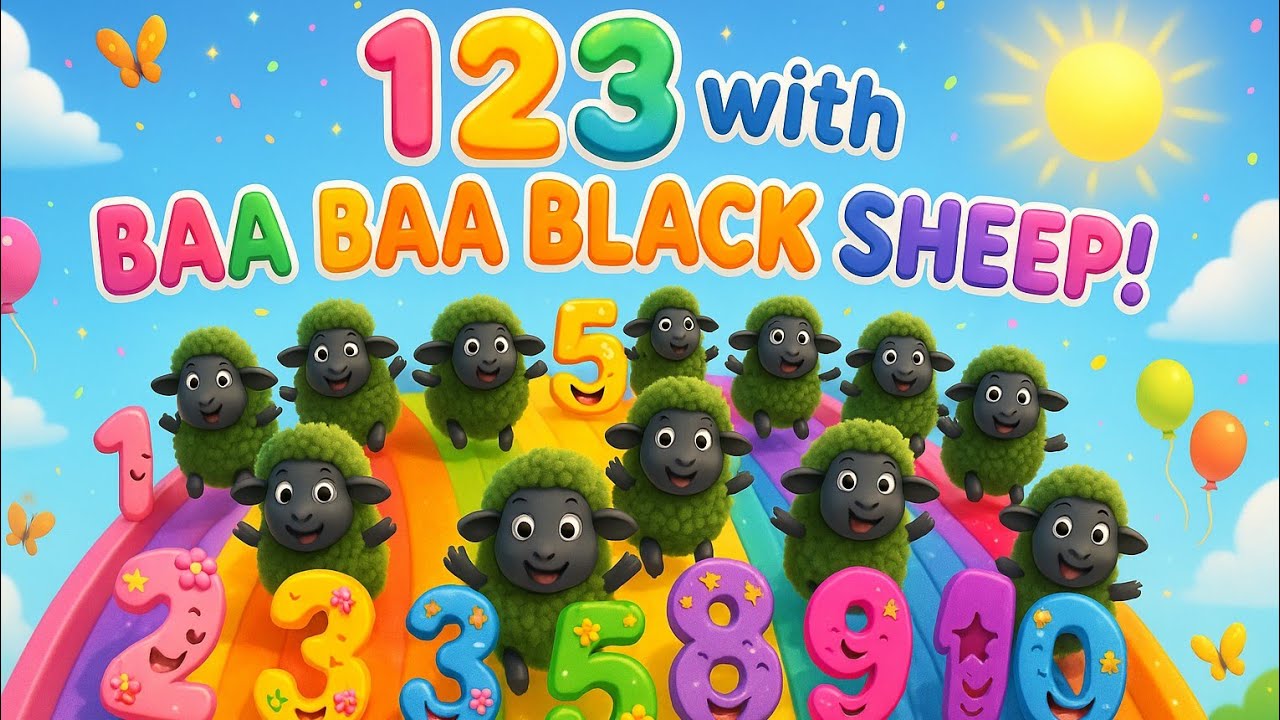 🌈Learn Colors & Numbers with BaBa Black Sheeps : Animated Nursery ...