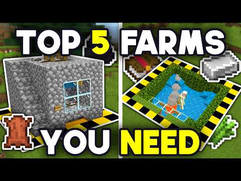 Top 5 MUST HAVE Starter Farms For Minecraft Bedrock 1.21 (2026)