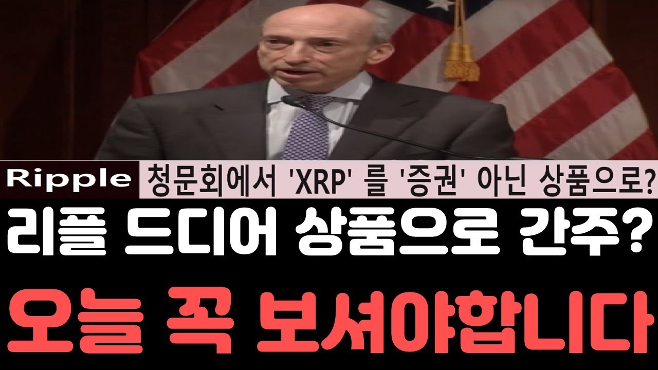 리플전망 리플 Sec위원장 게리겐슬러 드디어 청문회에서 리플xrp 증권아니다 발언 오늘 영상은 꼭 보셔야합니다 리플전망