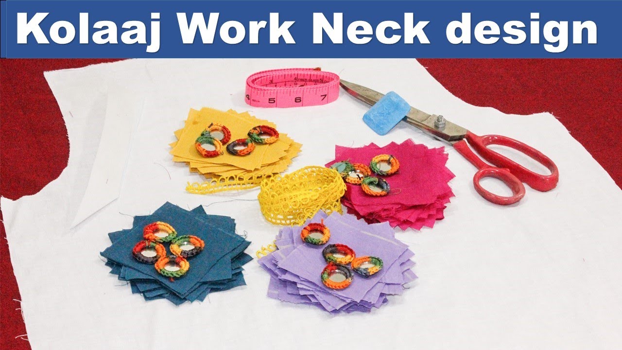 Neck design with kolaj work Traditional neck design || Kolaaj work # ...