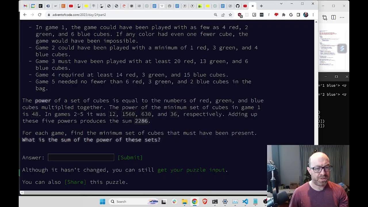 Joel Grus - Advent of Code 2023 - Day 02 - YouTube