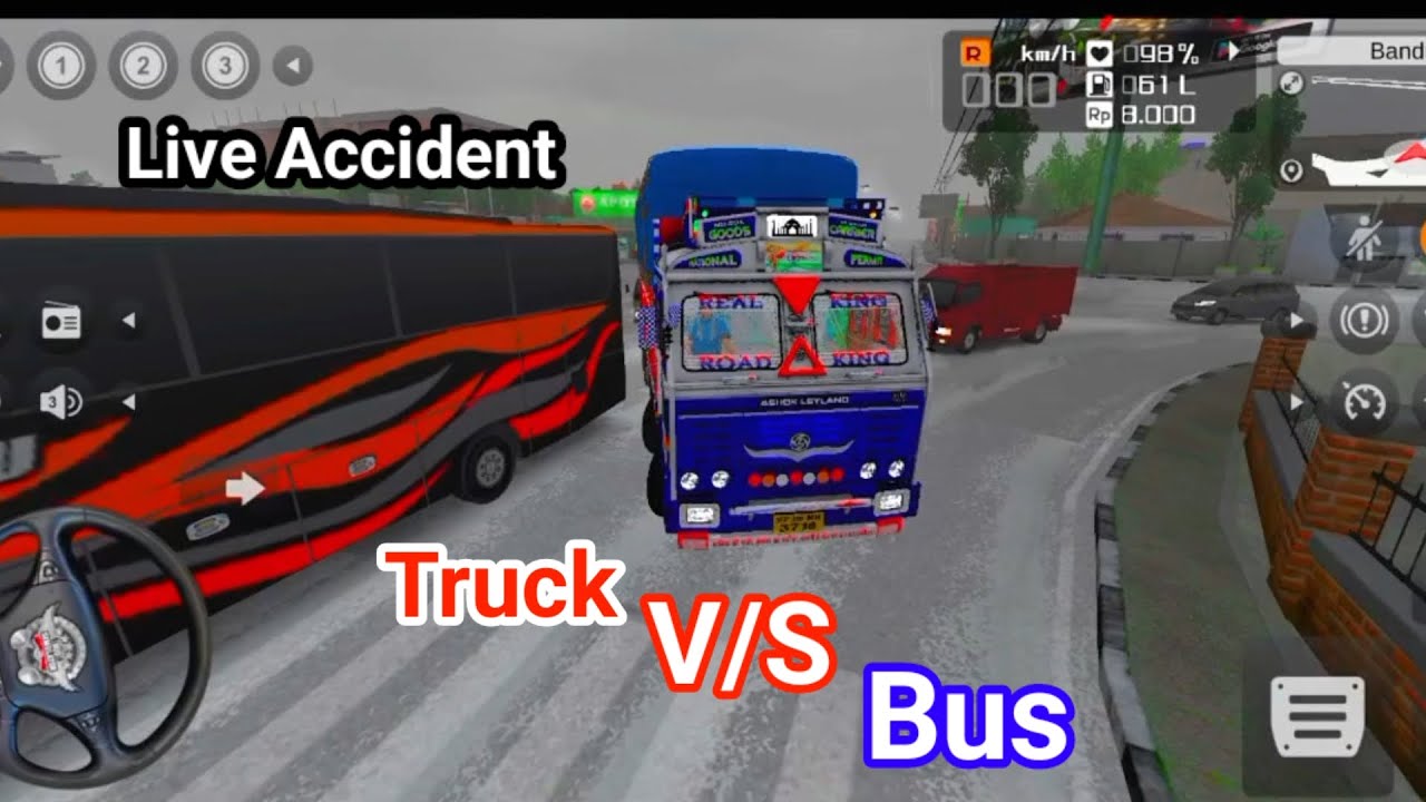 Live Accident Truck Vs Bus in Indonesia bus simulator game #shorts # ...
