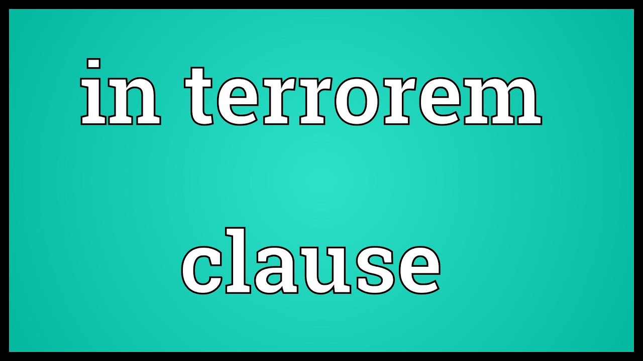 In terrorem clause Meaning - YouTube