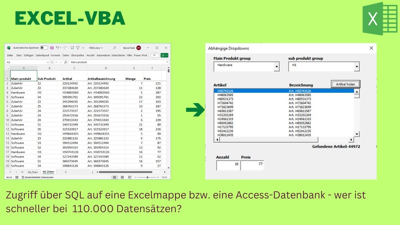 Video 347: 🔍 Excel VBA: Daten suchen mit Dropdowns & ListBox ...