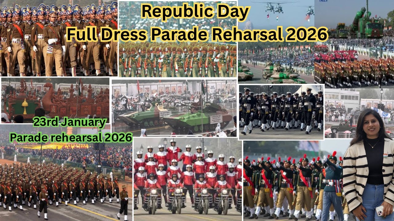 26 January Parade 2026 | Republic Day 2026 full dress rehearsal | 23rd ...