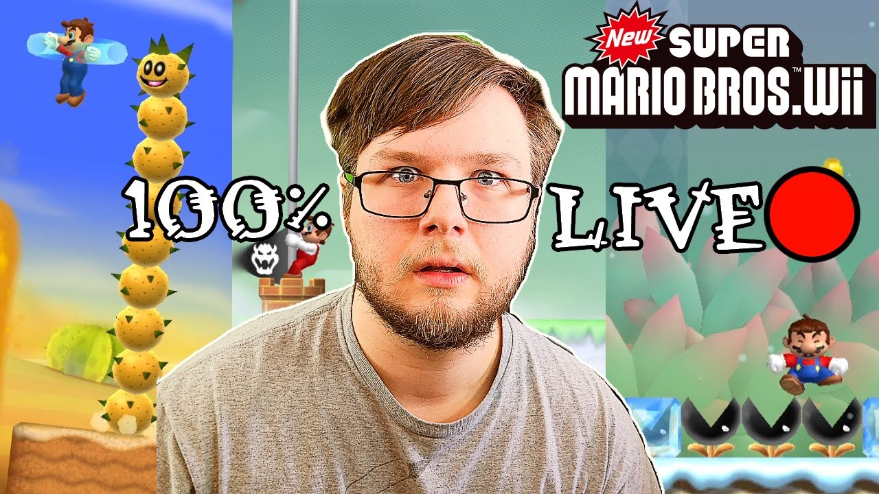 100%ing New Super Mario Bros Wii in a Single Stream (again) - YouTube