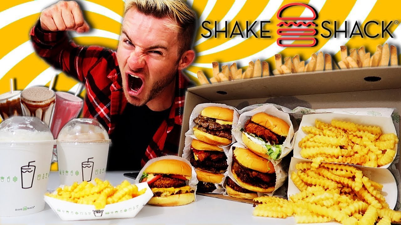 THE SUPERCHARGED SHAKE SHACK MENU CHALLENGE! (11,000+ CALORIES) - YouTube