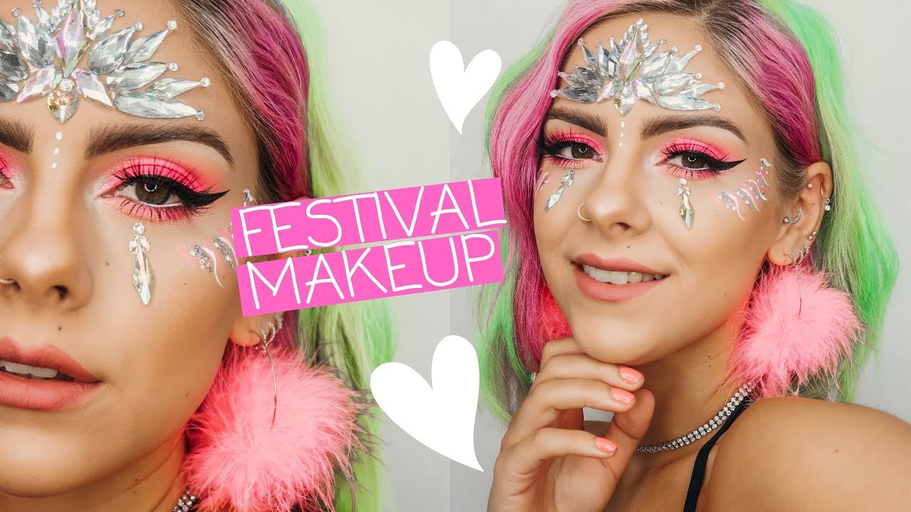 PINK FESTIVAL MAKEUP with TOO FACED BASE MAKEUP | ad - YouTube