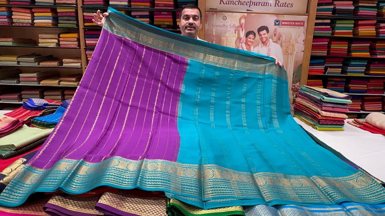Bangalore Malleshwaram Pure Mysore Silk Sarees with Beautiful Colours ...