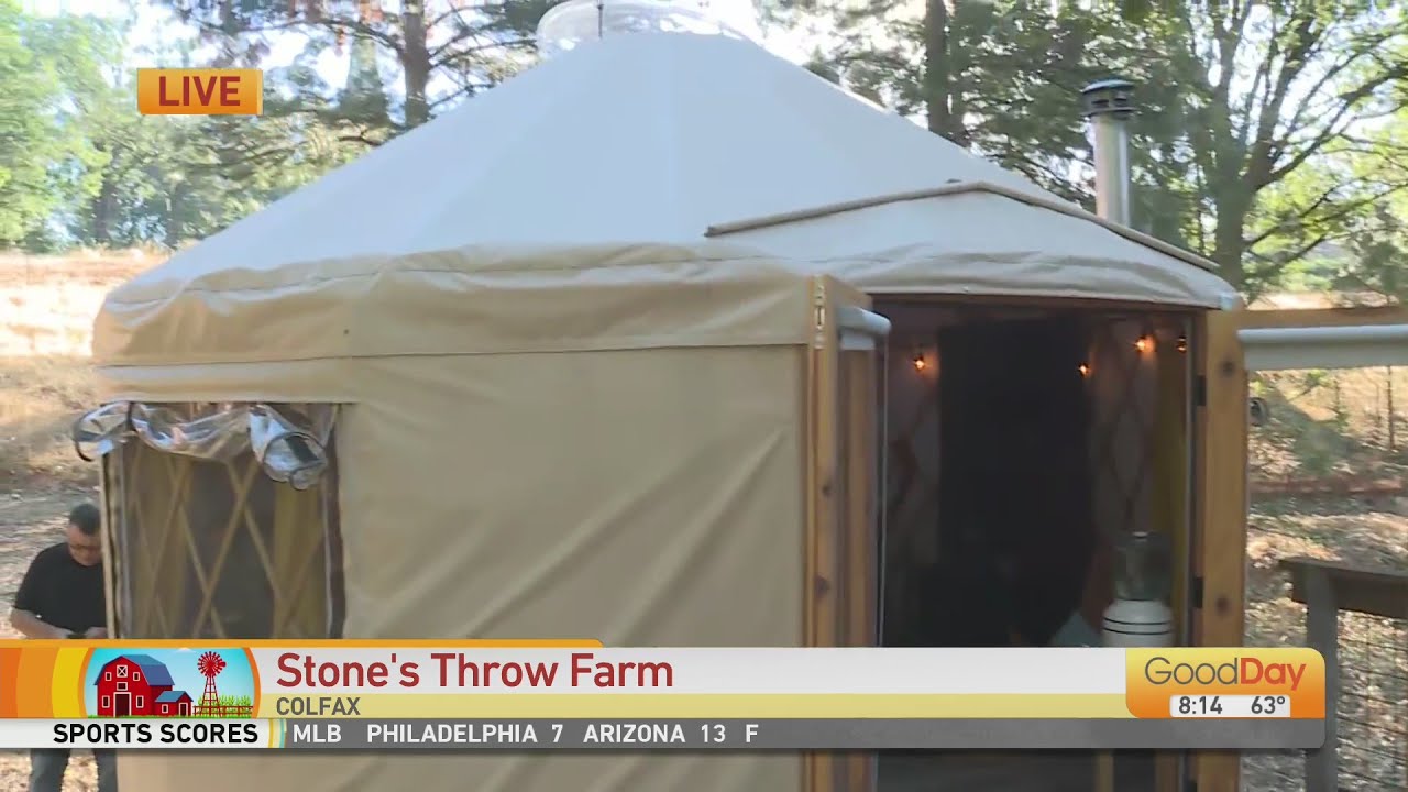 Yurt camping at Stone's Throw Farm - Colfax - YouTube