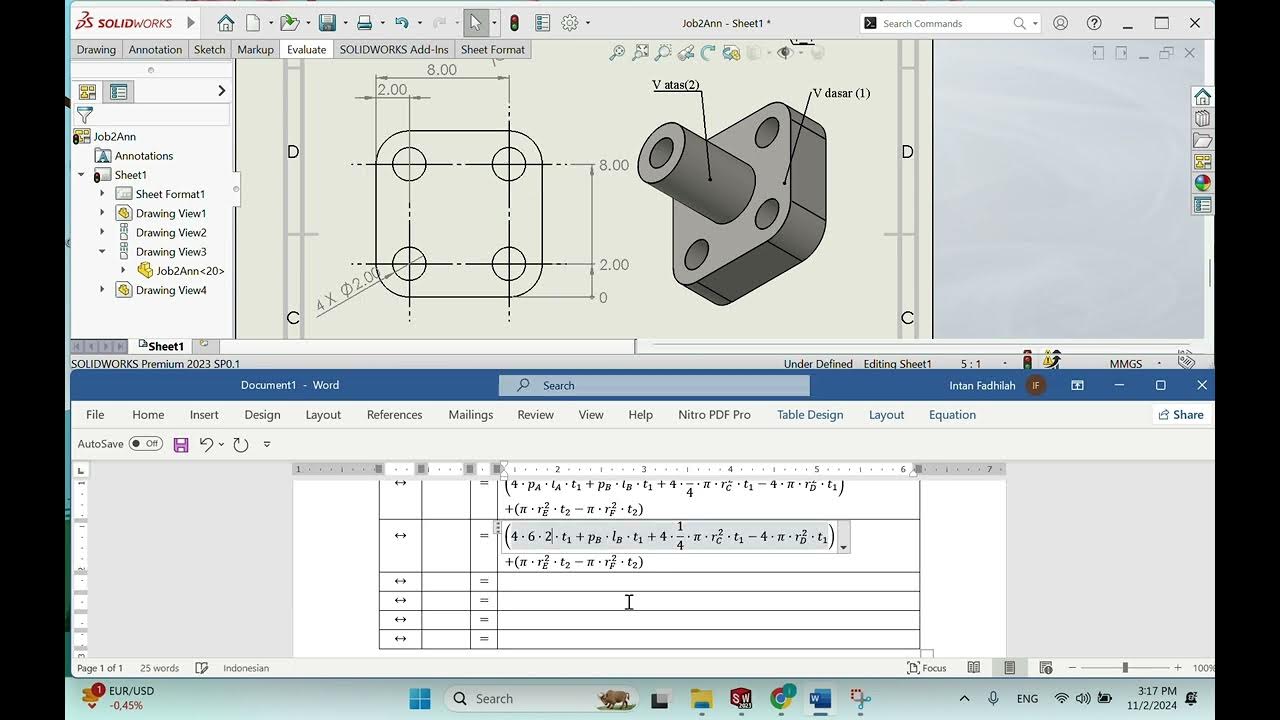 Menghitung Volume, Membuat Equation di Ms Word dan Manual Calculation ...