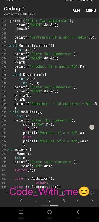 Write A Program In 'c' To Design A Calculator Using 'switch -case 