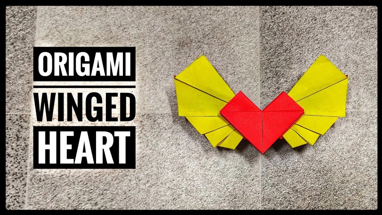 Origami Winged Heart | Origami tutorial | Paper craft - YouTube