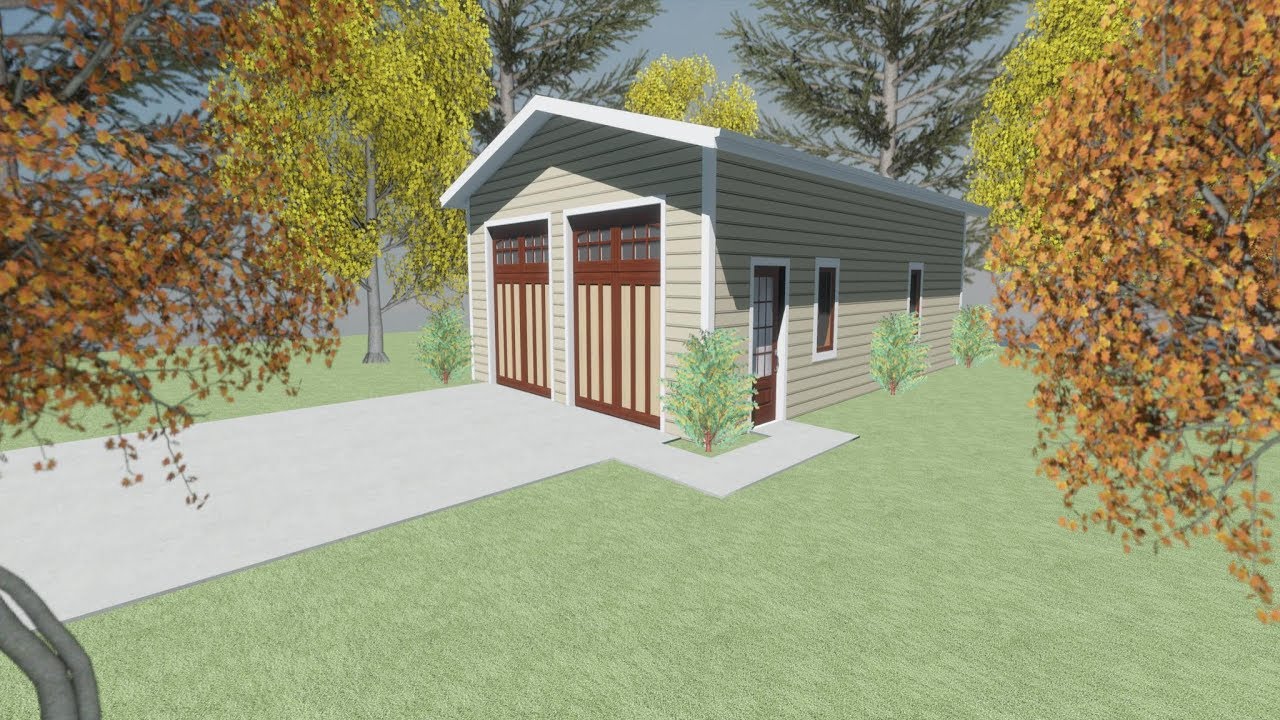 24' Wide X 36' Long 10' Tall Garage Plan - YouTube