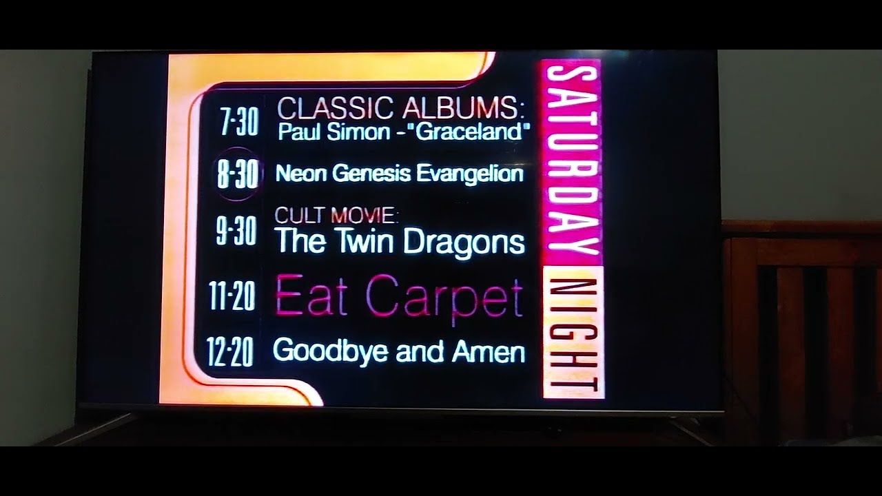 An SBS program schedule from early 1999 featuring EVA! - YouTube