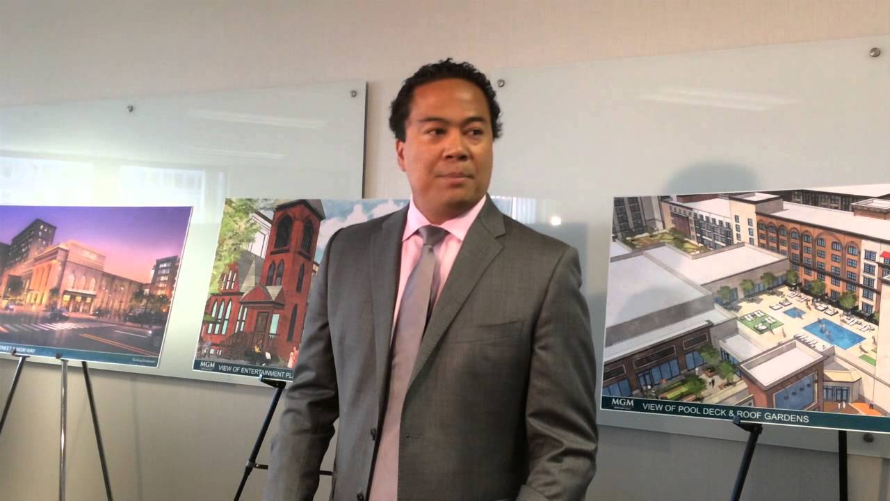 MGM Springfield President Michael Mathis addresses plan changes - YouTube