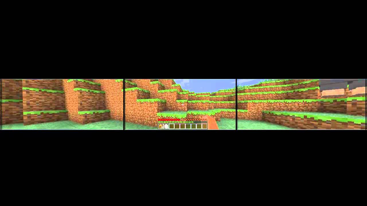 Minecraft em 3 monitores 3840x1024 - YouTube
