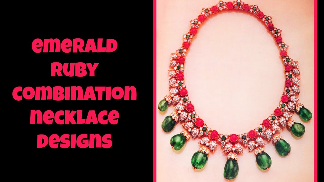 Emerald Ruby Combination Necklace Designs - YouTube