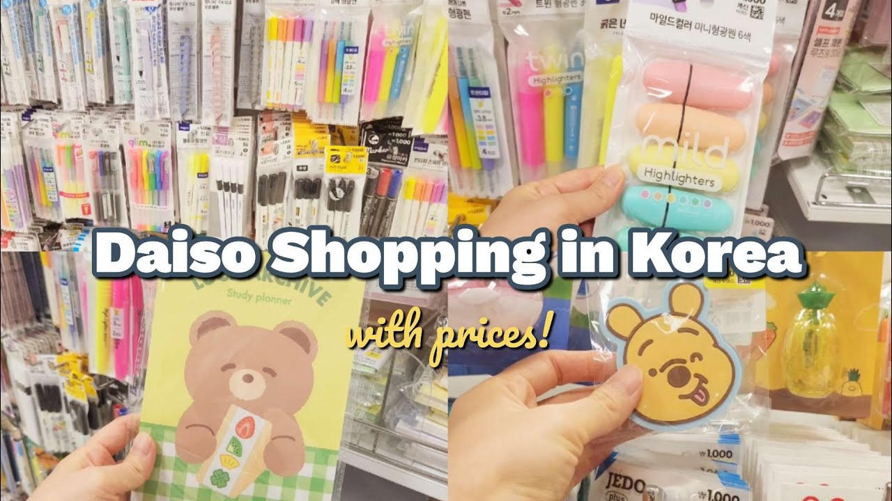 shopping in Korea vlog | daiso cute stationery haul | New Daiso Korea ...