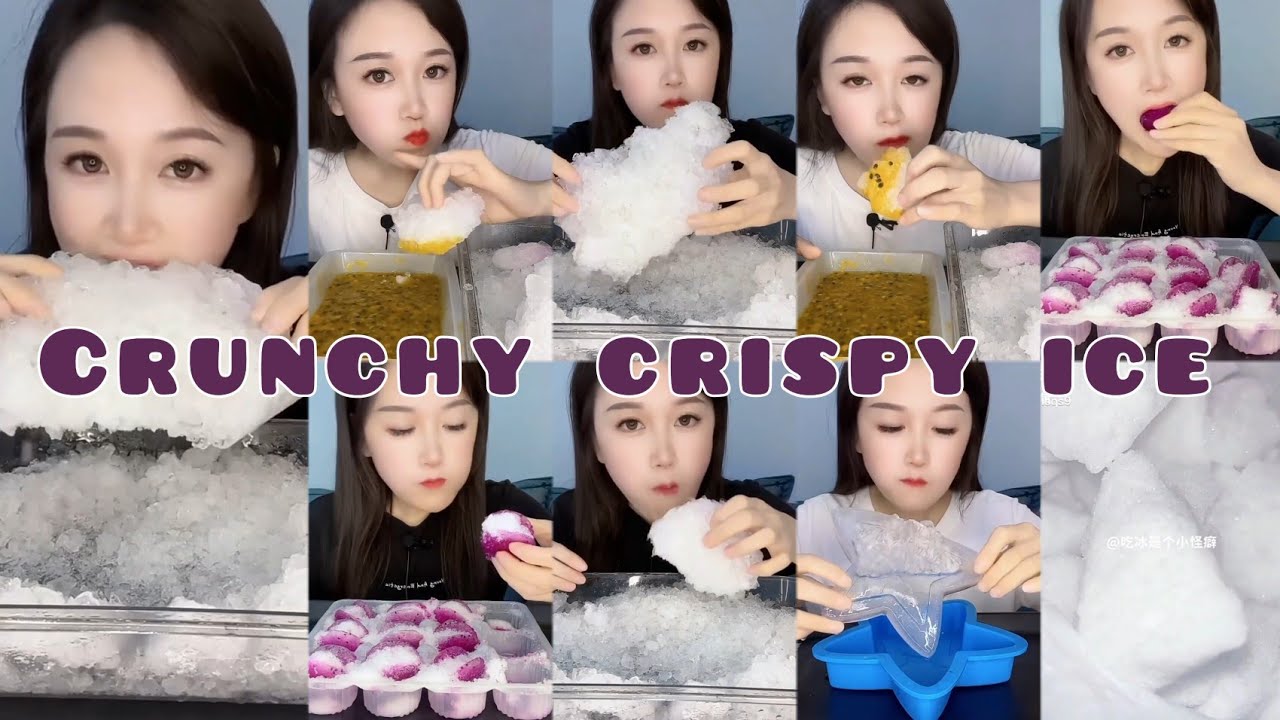 HER ️ ICE EATING COLLECTION ️ MUKBANG|⭐SQUEAKY CRUNCHY ICE ASMR 🧊 - YouTube