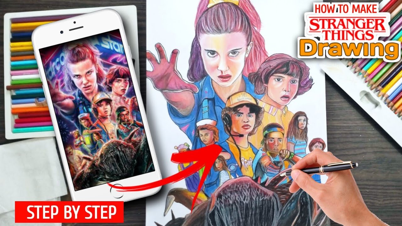 😯Drawing All the characters of strange things (s3) #sketching # ...