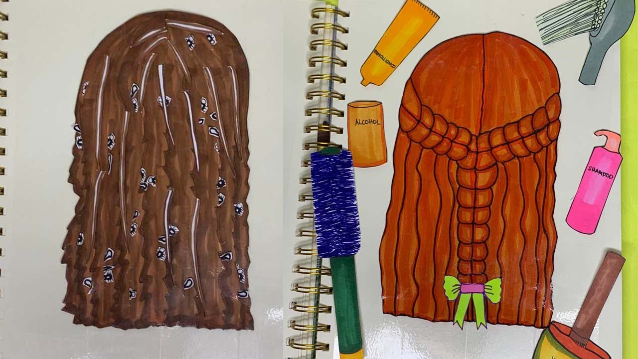 PAPER DIY💸 HAIR WITH LICE TRANSFORM TO NEAT HAIR 💸 ASMR 💸 PAPER PLAY 💸 ...