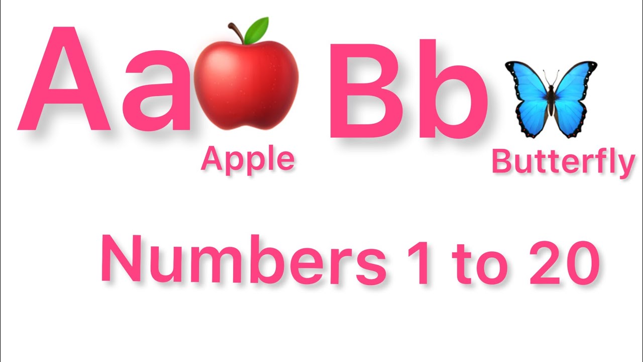 Learn alphabet | abcd | Numbers 1 to 20 | Counting | a to z alphabet ...