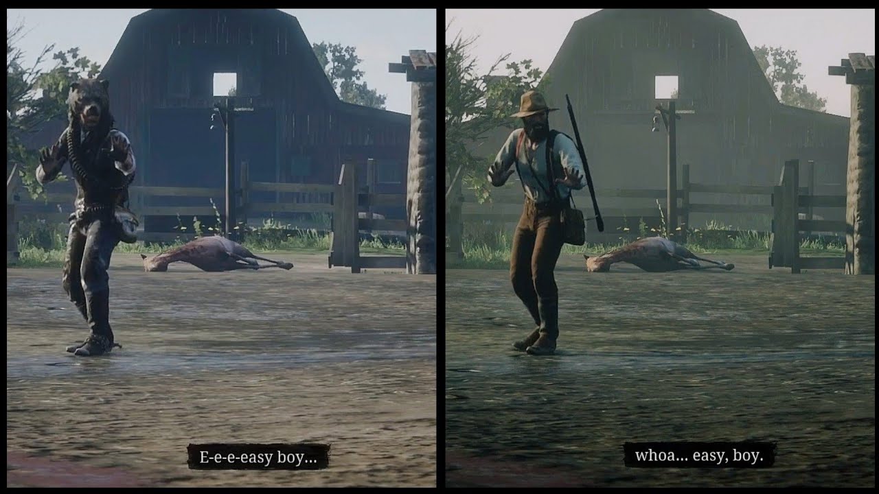 Arthur Vs John's Reaction To A Lion Is So Real - RDR2 - YouTube