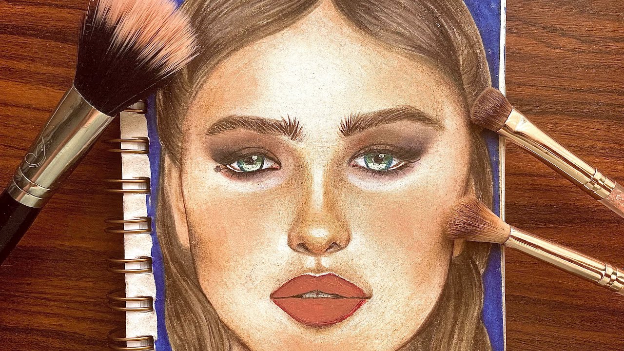 Real Makeup on a Drawing! 🖌️💄 - YouTube